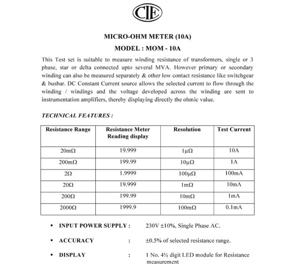 MICRO OHM METER – Cambridge Instruments & Engineering Co.